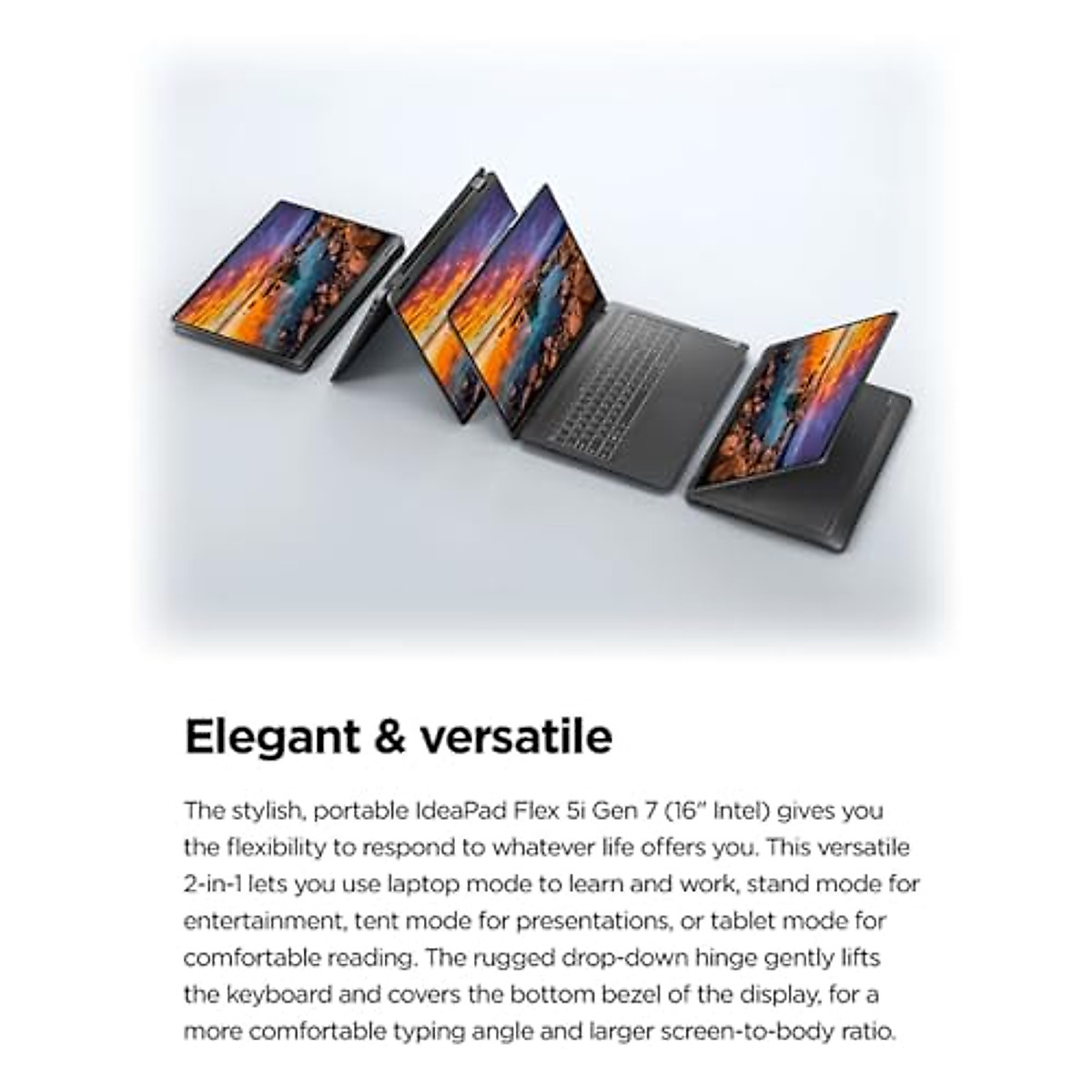 Lenovo 2023 Newest IdeaPad Flex 5 2-in-1 Laptop, 16" 2.5K Touchscreen, Intel Core i7-1255U (10 cores), 16GB RAM, 512GB SSD SSD, Intel Iris Xe Graphics, Wi-Fi 6, Backlit Keyboard, Windows 11 Home