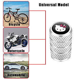4PCS Car Tire Valve Caps Kitty Cute Accessories,Anti-Rust Anti Dust Valve Stem Cover,Universal for Cars Trucks Motorcycles and Bikes