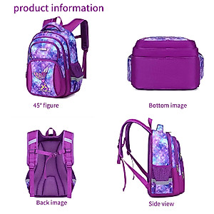 Kids Backpack for Girls Preschool Elementary Kindergarten Mermaid School Bag 15.6″ Multifunctional Cute Large Capacity