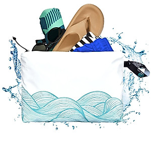 Acteon Wet Dry Travel Bag, Splash Water Resistant & Heavy Duty Zipper Reusable Bags, Small Pocket-Friendly Pouch for Cloth Baby Diaper, Dirty Laundry Clothes, Swimsuit, Toiletries, Beach, Pool & Gym