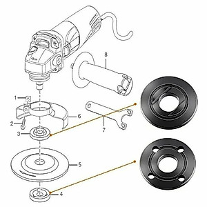 Grinder Angle Spanner Wrench Flange Nut for Compatible with Dewalt Milwaukee Bosch Black Decker Ryobi Makita 193465-4 4.5" 5" 5/8-11 Parts