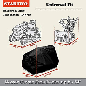 Lawn Mower Cover, Heavy Duty Waterproof Universal Fit Mower Cover, UV Protection Tractor Mower Cover, All Season/Weather Protection