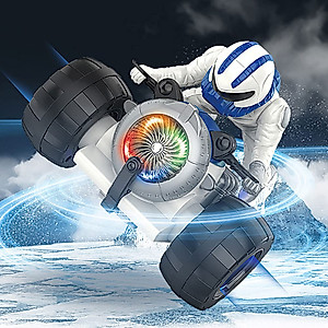 Bump and Go Action Stunt Tricycle Toy Car,Electric Stunt Motorcycle with Music & Light,360 Degrees Rotate Car,Off-Road Bike Vehicle,Battery Operated Racing Toys for Kids