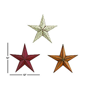 Bellaa 22052 Metal Stars Wall Decor 12 inch Set of 3 Celtic Patio Garden Outdoor