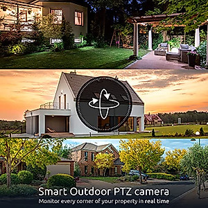 NEXXT 2K Outdoor PTZ Security Camera with Wi-Fi, Weather Resistant, 355° Coverage, Smart Motion Detection and Tracking, Two-Way Audio, Night Vision, Cloud Storage, Alexa, Wired | Camara de Seguridad