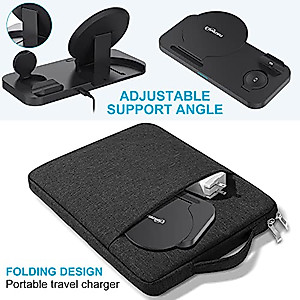 Wireless Charger, CANUVU 3 in 1 Fast Charging Station Compatible iPhone 14/13/12/11 Series/X/XS/XS Max/XR/8, Android Phone, Apple Watch & AirPods(with QC3.0 Adapter)