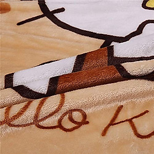 AMZKIKI Cartoon Printing Throw Blanket for Kids & Adults, 40"x55", All Seasons Flannel Fleece Blanket, Soft & Warm Plush Blankets for Couch Sofa Bed Camping Travel (Brown) 1