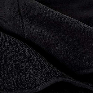 Cotton Fingertip Towels Set Black - 4 Pack - 11 x 18 Inches Decorative Small Extra-Absorbent and Soft Terry Towel for Bathroom - Powder Room, Guest and Housewarming Gift (Black)