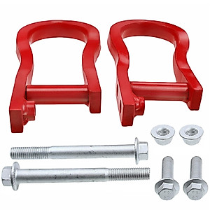 GJAUTOPARTS 84192871 Front Tow Hooks Compatible with Chevy Silverado Sierra 1500 2007-2018 Red Front Bumper Tow Hook Shackles(Pack of Pair)