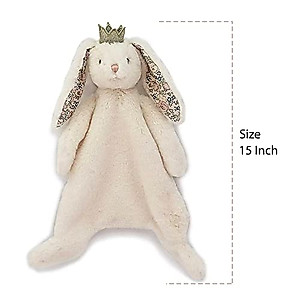 MON AMI Princess Bunny Plush Lovie, Security Blankie, Blanket, Super Soft and Cuddly, Baby Comforter Toy Blankie Used as Toy or Room Décor |Perfect Party Favor & Birthday Gifts| Cream, 15"