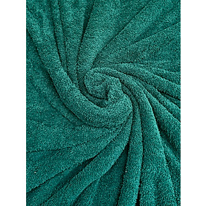 Plush Organic Terry Cloth Knit Fabric: Ideal for Sweaters, Bathrobes, and More - 60-Inch Width - 1 Yard of French Terry Cloth by The Yard (Hunter Green)