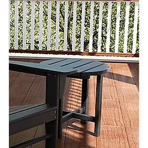 WO Home Furniture Outdoor Side Table 18" Round Outdoor Adirondack Small End Table (Black)