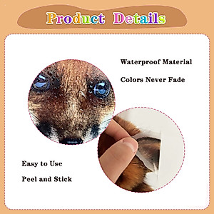 MEFOSS Large Lifelike 3D Fox Wall Decal Stickers Art - 34" × 25" - Peel and Stick Animal Fox Wall Decor Stickers Muals for Kids Room Livingroom Playroom Nursery Office Decoration