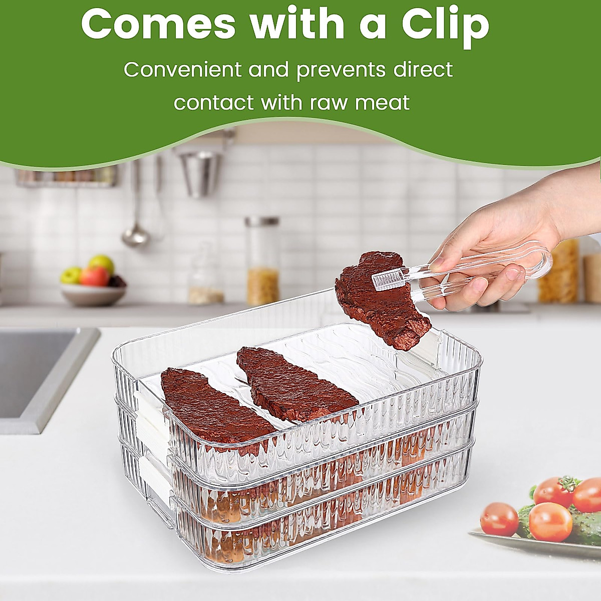 mwellewm Deli Meat Container for Fridge Cold Cut Storage Organizer for Refrigerator Lunch Meat Cheese Bacon Airtight Keeper with Lid Handle