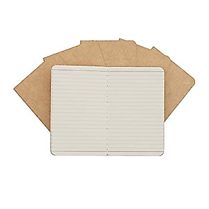 TWONE Pocket Notebook, 6 Pack Softcover Mini Notebooks 3.5" x 5.5" Kraft Brown Notebook Small Memo Notepad for Men Women Kids Traveler Author, 30 Sheets,60 Lined Pages