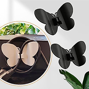 Follus 8 Packs Cord Organizer, Tidy Cord Holder Cable Organizer, Self-Adhesive Wire Storage Holder Suitable for Kitchen Appliances, Air Fryers, Toasters, Blenders, Coffee Makers（Black & White）