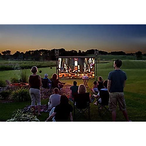 Indoor/Outdoor Theater Kit | Silverscreen Series System | Projection Screen with 1080pHD Savi 4000 Lumen Projector, Sound System, Streaming Device w/WiFi (SS-100)
