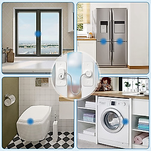 AOSITE Mini Fridge Locks for Kids No Drill Refrigerator Locks for Adults Cupboard Lock Child Safety Locks for Cabinets Drawer Locks Freezer Lock Baby Proofing (White, 2)