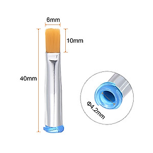 HARFINGTON 22G Brush Dispensing Tip 6mm Flat Needle Brush Tip 4.2mm Inner Dia for Dispensing Glue, Grease, Liquid