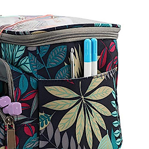 Yarn Storage Tote with Mini Yarn Drum, Knitting Bag Organizer Crochet Tote Bag for Yarn Storage,Dust-Proof Transparent Top,3 Large Grommets for Tangle Free,Sewing and Knitting Supplies