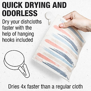 Eparé Swedish Reusable Paper Towels with Hook - 4 Pack Swedish Dishcloths for Kitchen - Swedish Washcloths & Dish Cloths for Washing Dishes Odor Free