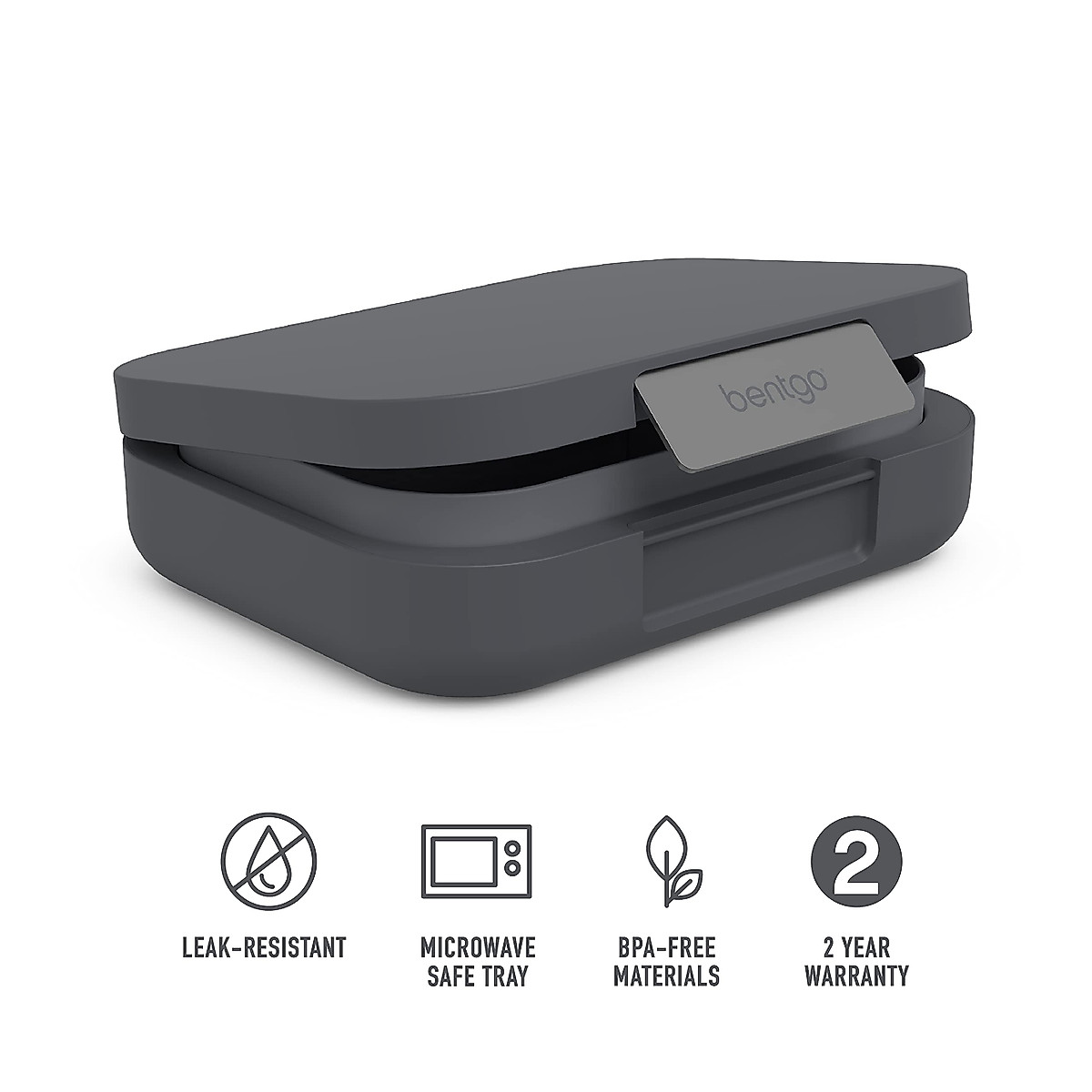 Bentgo® Modern Bento-Style Lunch Box Set With Reusable Snack Cup (Dark Gray)