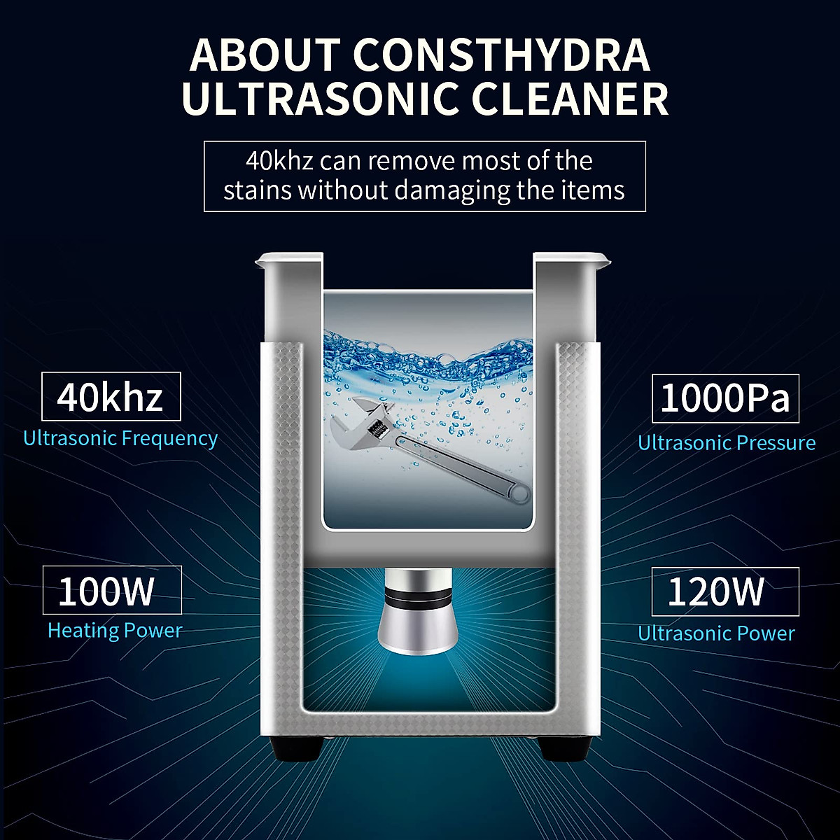 3L Ultrasonic Cleaning Machine with Heater and Timer, 120W Stainless Steel Ultrasonic Washing Machine, Professional Ultrasonic Hardware Tool Cleaner for Auto Accessories, Engine Parts, Carburetors