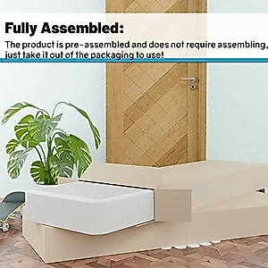 Greaton Low Profile Split Wood Traditional Box Spring/Foundation for Mattress, Queen, White