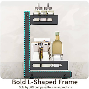 PZO Under Sink Organizer, Pull Out Cabinet Organizer 2-Tier Slide Out Sink Shelf Cabinet Storage Shelf, Multi-Use for Under Kitchen Bathroom Sink Organizers and Storage (Black)