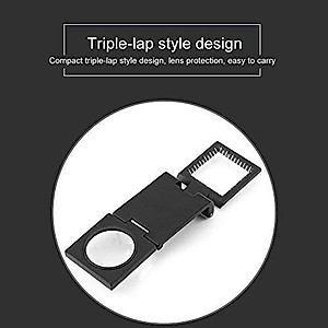10X 28mm Mini Three-Folding 10X Magnifier Zinc Alloy Magnifier Magnifying Glass with Scale for Textile Optical Jewelry Tool, Pack of 3