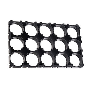 15Pcs 18650 Lithium Battery Cell Holder 3x5 Cell Spacer Bracket Stand Battery Storage Box Protection Board Cylindrical Battery Pack Safety Anti Vibration Plastic Case Box for DIY Fixed 18650 Battery