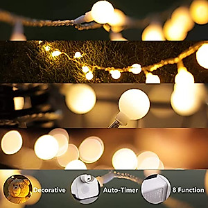 VVPONMEIQS LED String Lights 32.8FT 100LED Waterproof Twinkle Fairy String Lights with Remote 8 Flashing Modes Warm White for Home Wall Garden Decorations (Size : 5M)