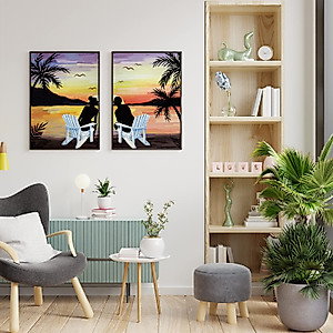 Nuberlic 2 Pack Pre Drawn Canvas for Painting Sip and Paint for Adult's Couple's Date Night Paint and Sip Kit for Outdoor Party Favor Supplies,Valentine's Day Gift(8x10)