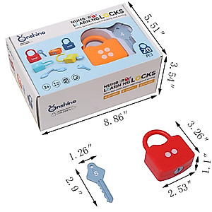 Kghios Kids Learning Locks with Keys Numbers Matching & Counting Montessori Math Educational Toys Materials for Toddlers Ages 3 yrs+ Boys and Girls Preschool Games Gifts