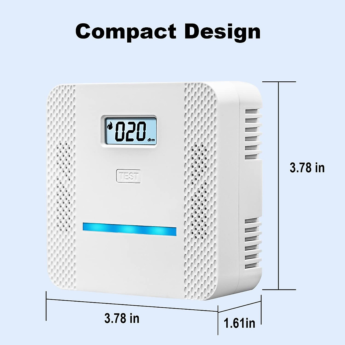 Carbon Monoxide Detectors, Portable Smart Combination Carbon Monoxide and Smoke Alarm,CO Alarm with Test Button Large LCD Display,Battery Operated