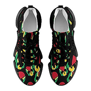 Guyana Flag Skull Women's Walking Running Shoes Athletic Tennis Fashion Sneakers for Men
