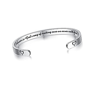 SAM & LORI Sisters Gifts from Sister Women Cuff Bracelet Birthday Friendship Best Friends Little Big Sister Bonus Soul Sister Jewelry A Sister is God's Way