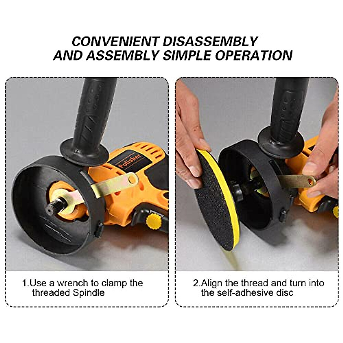 Car Buffer Polisher Kit,5'' Portable Polishing Machine Kit for Car Detailing,700W Car Polisher Buffer Sander Polishing Machine Kit with Detachable Polishing Pad for Buffing Car,Wood,Metal,Furniture