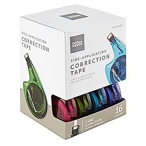 Office Depot® Brand Side-Application Correction Tape, 1 Line x 392", Pack Of 16 Cartridges