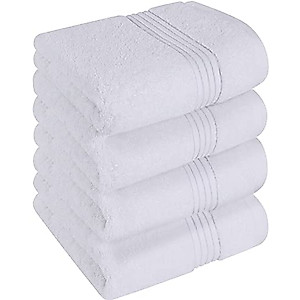 Utopia Towels - Hand Towel Set - Luxurious 600 GSM 100% Ring Spun Cotton - Quick Dry, Highly Absorbent, Soft Feel Towels, Perfect for Daily Use (Pack of 4) (16 x 28, White)