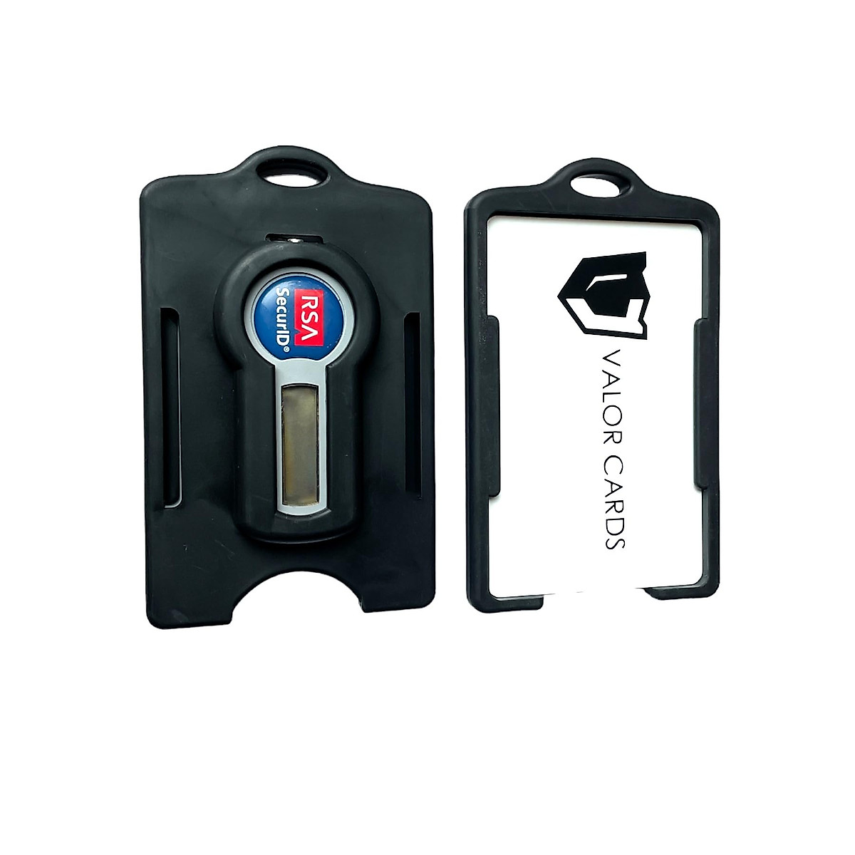 Valor Cards Newest 2023 Model RSA Token and ID Badge Holder - Smooth Finish and Nearly Indestructible (Onyx Black)