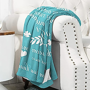 Inspirational Throw Blanket,Get Well Gifts for Women&Men,Cancer Sympathy Healing Blankets,Soft Fleece Blankets with Positive Energy Motivational Healing Thoughts,Friend Blanket Gifts,50x40inch