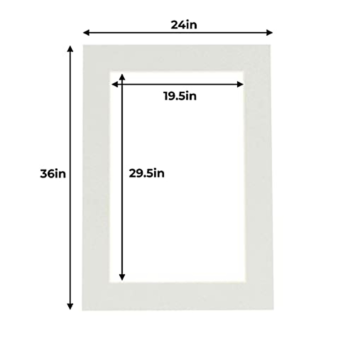 24x36 Grey Mat for 20x30 Photo - Precut Grey Picture Matboard for Frames Measuring 24 x 36 Inches - Bevel Cut Matte to Display Art Measuring 20 x 30 Inches - Acid Free ONE MAT