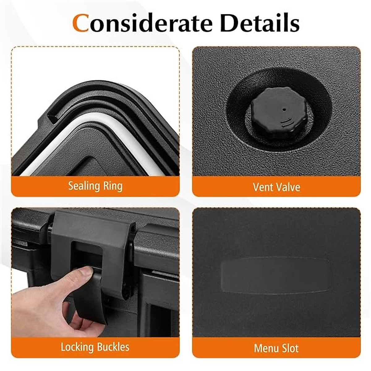 ARLIME 31QT Insulated Food Pan Carrier, Stackable Hot Box w/ 3 PC Food Pans, 8” Deep Top Load LLDPE Food Warmer for Restaurant, Canteen, Catering, Buffet Party, Black (1)