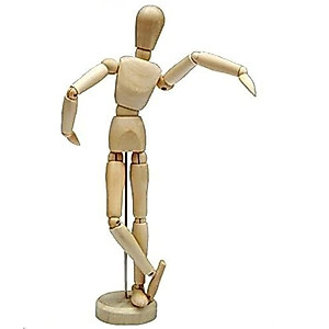 HSOMiD 12'' Artists Wooden Manikin Jointed Mannequin Perfect for Home Decoration/Drawing The Human Figure (A)