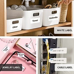NIIMBOT B21 Inkless Label Maker, Mini Thermal Label Maker Compatible with iOS & Android, for Home Organization, Business, Barcode, QR Code, with 1 Pack 1.96x1.18 inch White Label, Red
