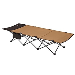 MOUNTAIN SUMMIT GEAR Horizon Cot, Foldable Camping Cot for Children & Adults, Durable Sleeping Pad with Steel Frame That Holds 300 lbs, Folding Bed includes Side Storage (by Caddis Sports Inc.)