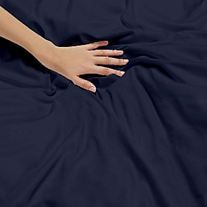 Saferay Green Super King Plus Duvet Cover Set 120x120 Inch - 3 Piece Lightweight Comforter Cover Bedding Cover Bed Decor All Season Super King Plus - 1 Duvet, 2 Pillow Shams (Navy Blue)