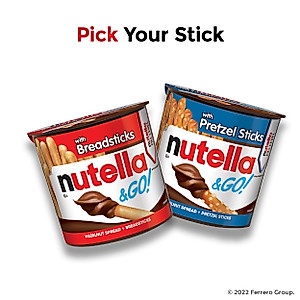 Nutella & GO! Bulk 12 Pack, Hazelnut And Cocoa Spread With Pretzel Sticks, Snack Cups, 1.9 Oz Each