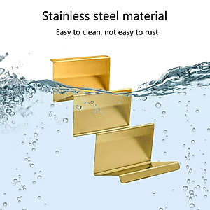 Gold Taco Holder Stand with Handles for Party, Set of 6 Stainless Steel Taco Tray, Rack Holds Up to 3 Tacos Each Stackable storage, Dishwasher Oven safe